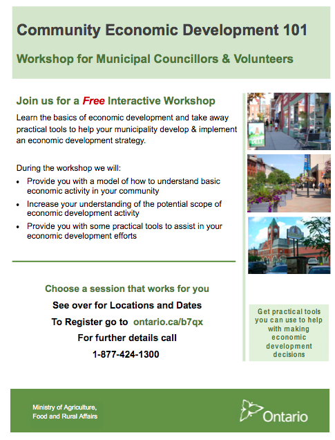 Community Economic Development 101 with OMAFRA - Food and FarmingFood ...